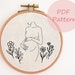 Woman With Baby Printable PDF Pattern, Pregnant Mom Embroidery Pattern ...