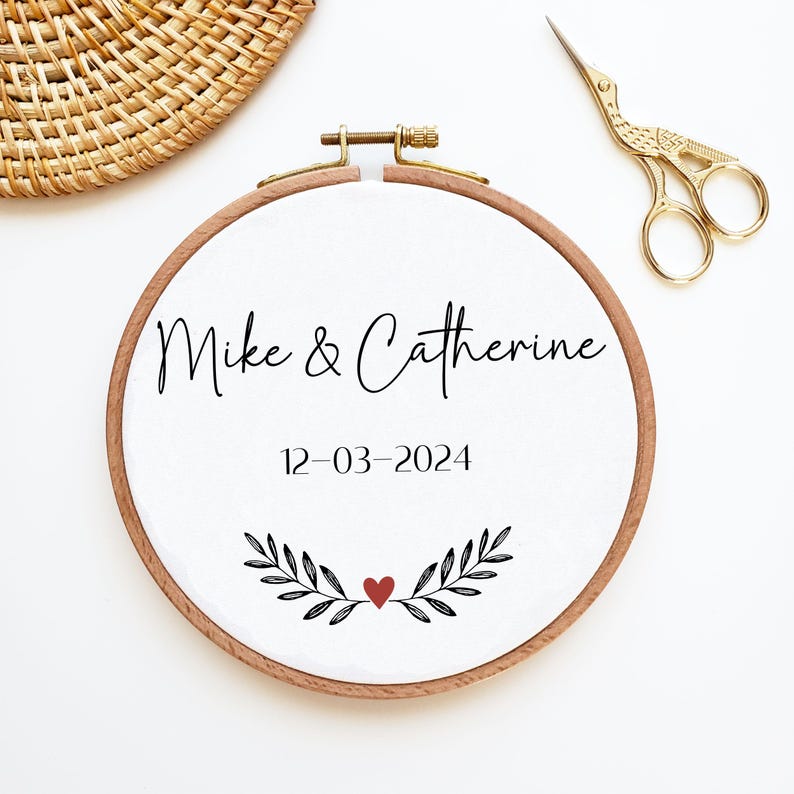Personalized Couple Name PDF Embroidery Pattern, Hand Embroidery Design ...
