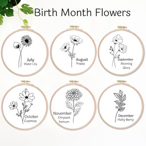 Birth Month Flower Printable PDF Pattern Bundle, Year of Flowers ...