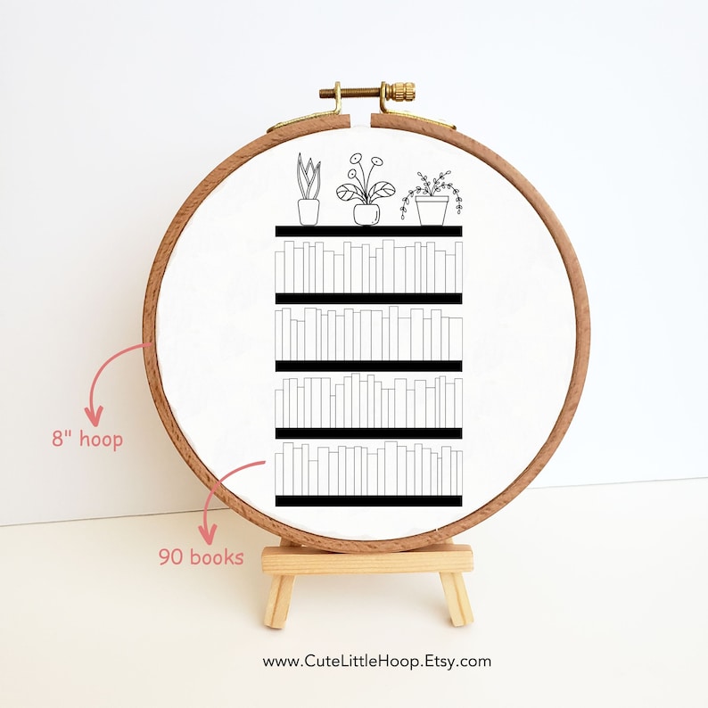 Book Reading Log Hand Embroidery Pattern, 2024 Reading Journal Template ...