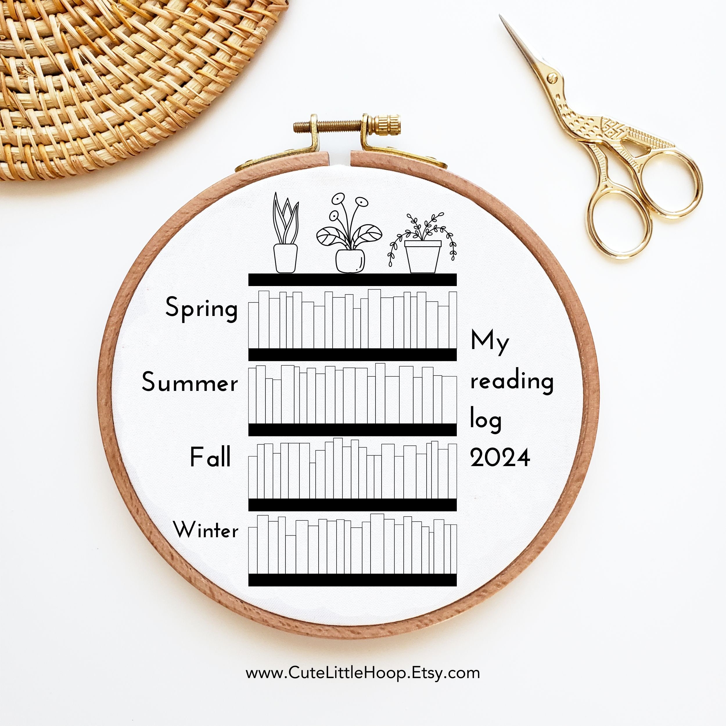 Book Embroidery Pattern Bundle, Book Stack Cat Embroidery, Book Quote ...