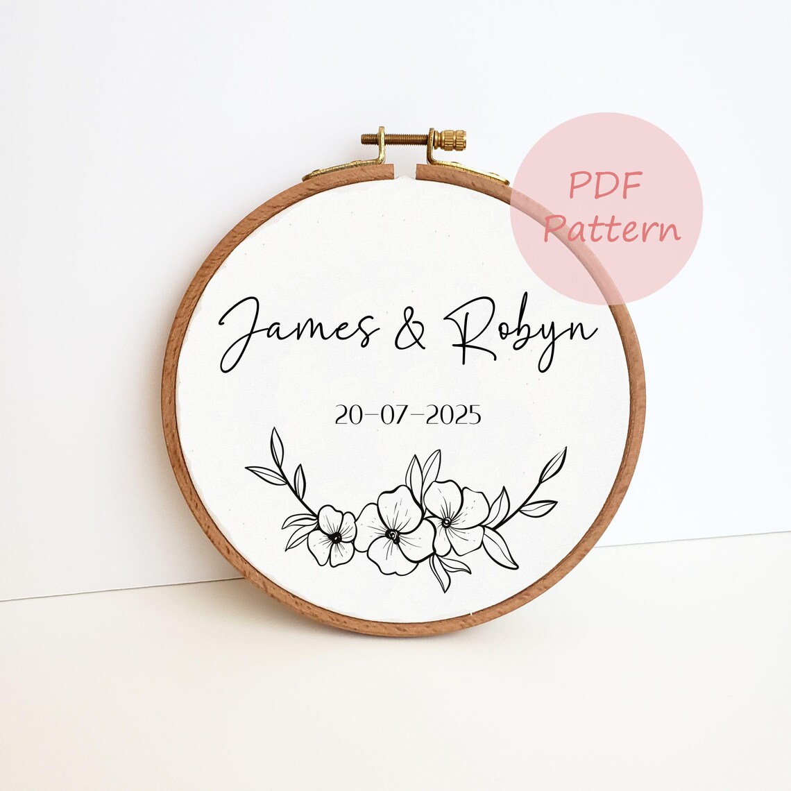 Personalized Couple Name Hand Embroidery Pattern, Digital Hand ...