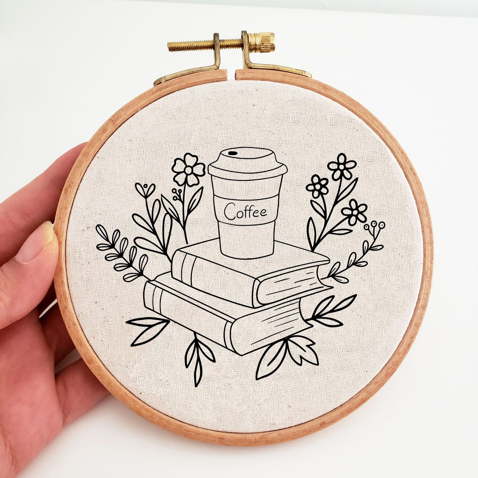 Book Embroidery Pattern Bundle, Book Stack Cat Embroidery, Book Quote ...