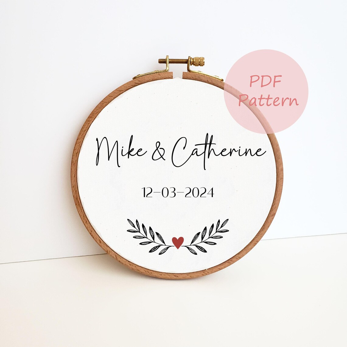 Personalized Couple Name PDF Embroidery Pattern, Hand Embroidery Design ...