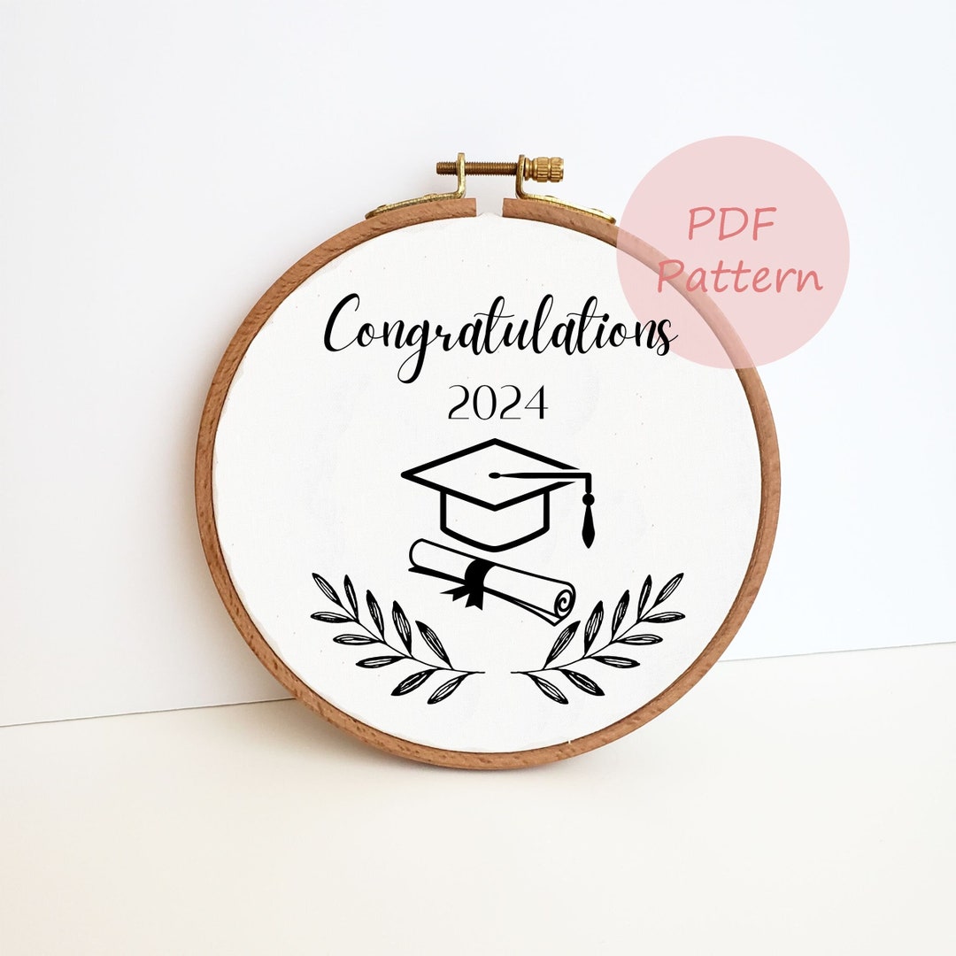 Graduation Cap Embroidery Pattern, Graduation Year Embroidery PDF ...