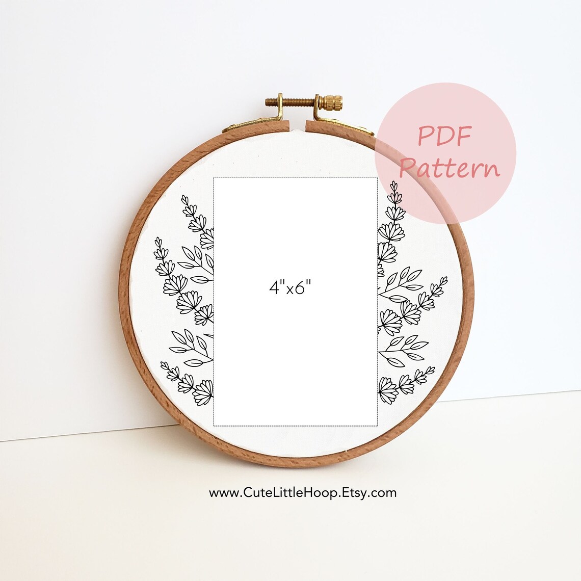 Photo Frame Embroidery Pattern, Lavender Picture Frame Hand Embroidery ...