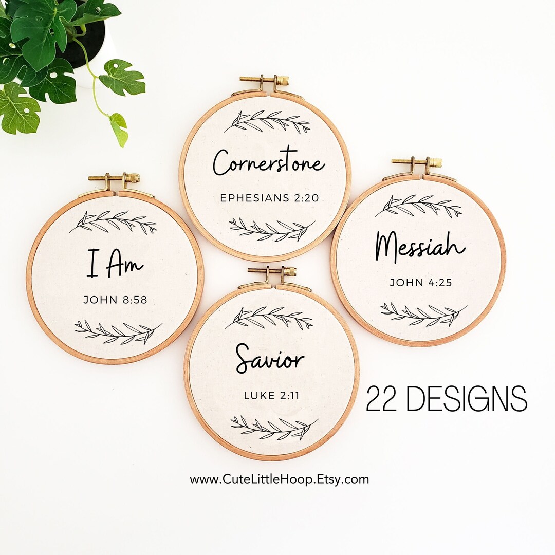 Jesus Name Hand Embroidery Pattern Collection, 22 Names of Jesus Advent ...