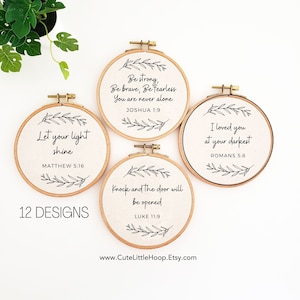 12 Bible Verse PDF Embroidery Pattern, Religious Christian Quote ...