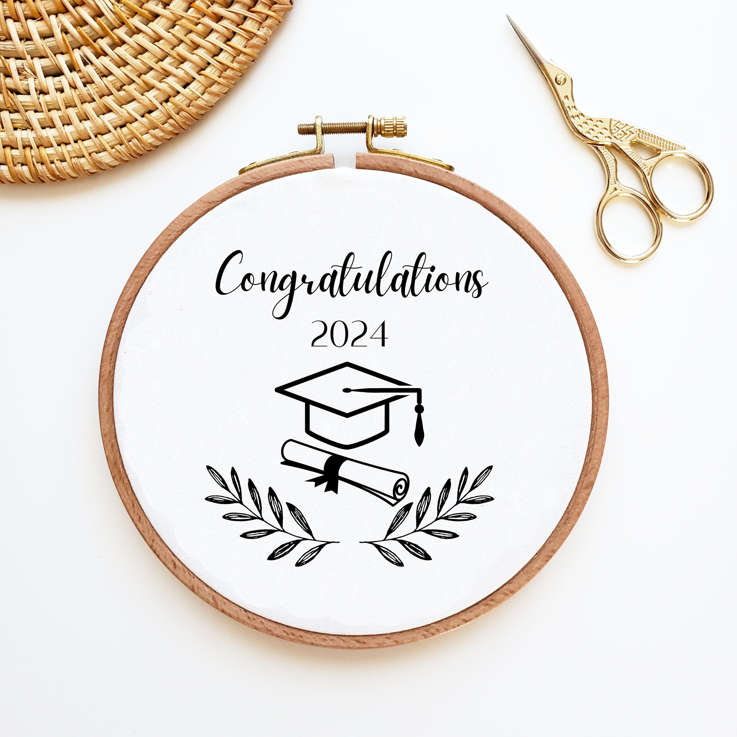 Graduation Cap Embroidery Pattern, Graduation Year Embroidery PDF ...