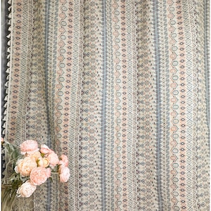Boho Curtain, Linen Curtain Panel, Curtain, Countryside Style Drapery ...