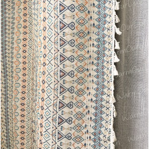 Boho Curtain, Linen Curtain Panel, Curtain, Countryside Style Drapery ...