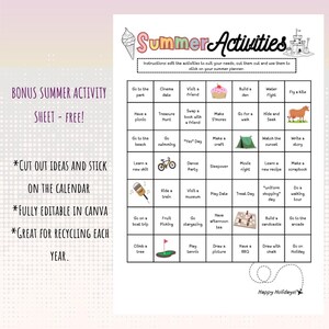 Printable Summer 2025 Planner & BONUS Holiday Activity Cut-outs and Two ...