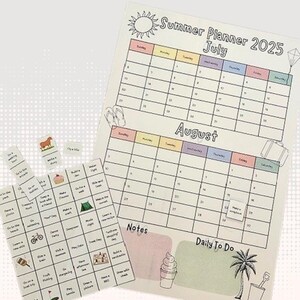Printable Summer 2025 Planner & BONUS Holiday Activity Cut-outs and Two ...