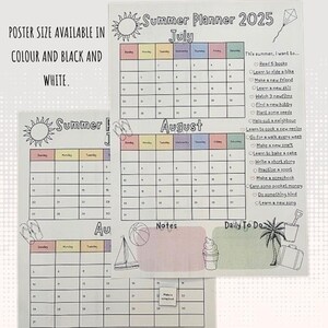 Printable Summer 2025 Planner & BONUS Holiday Activity Cut-outs and Two ...