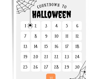 Printable Halloween Countdown Calendar - Etsy