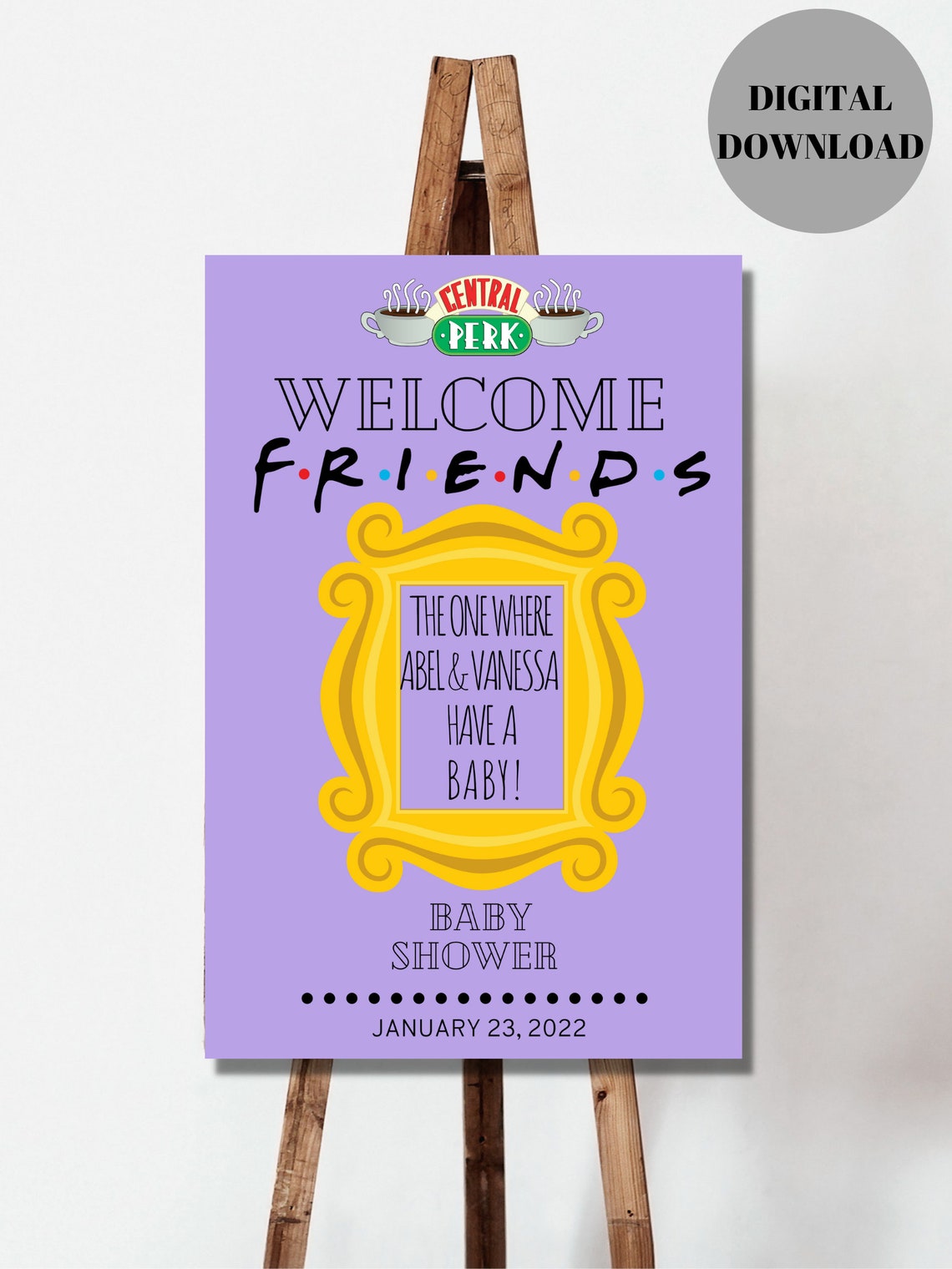 FRIENDS Themed Baby Shower Editable Sign - Etsy