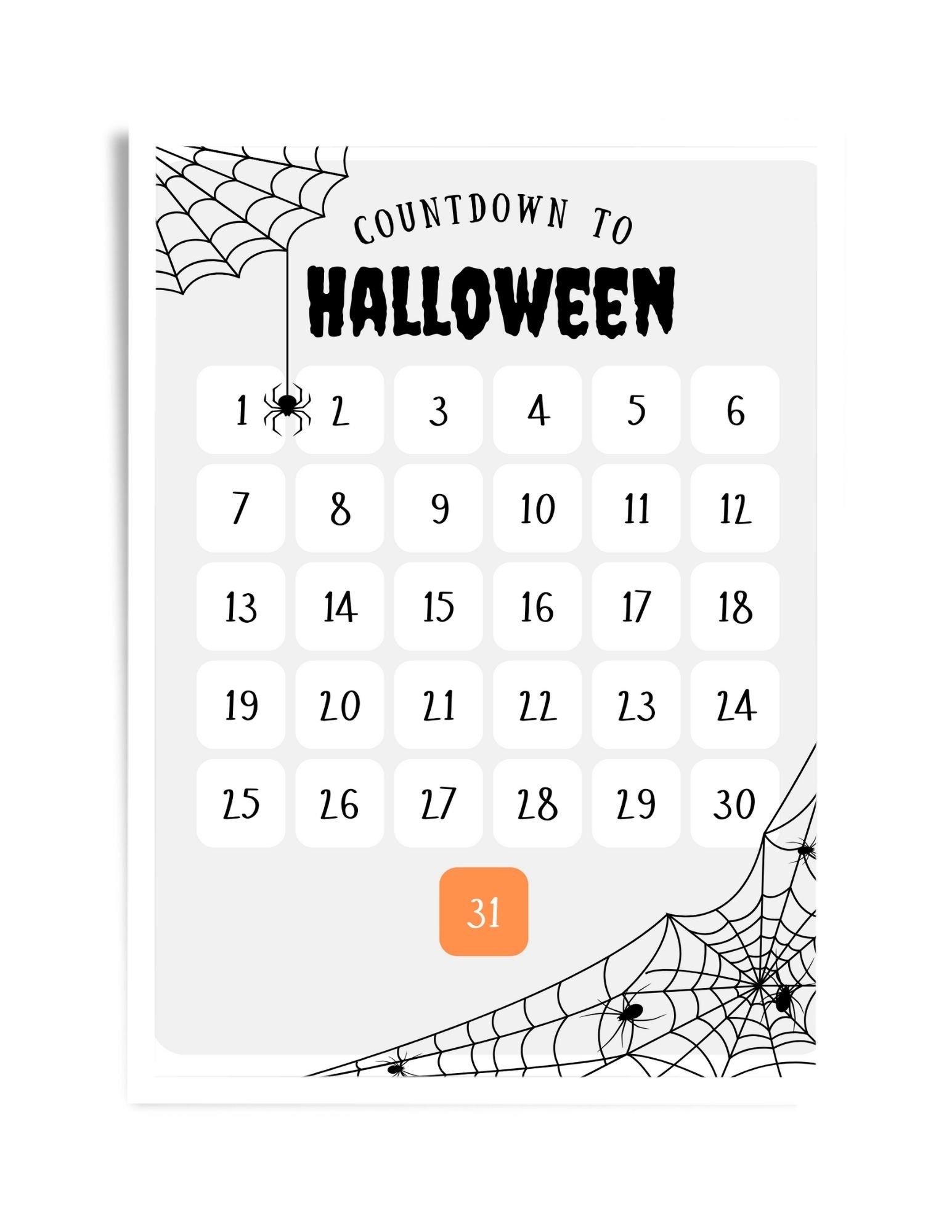 Halloween Countdown Printable for Kids - Etsy