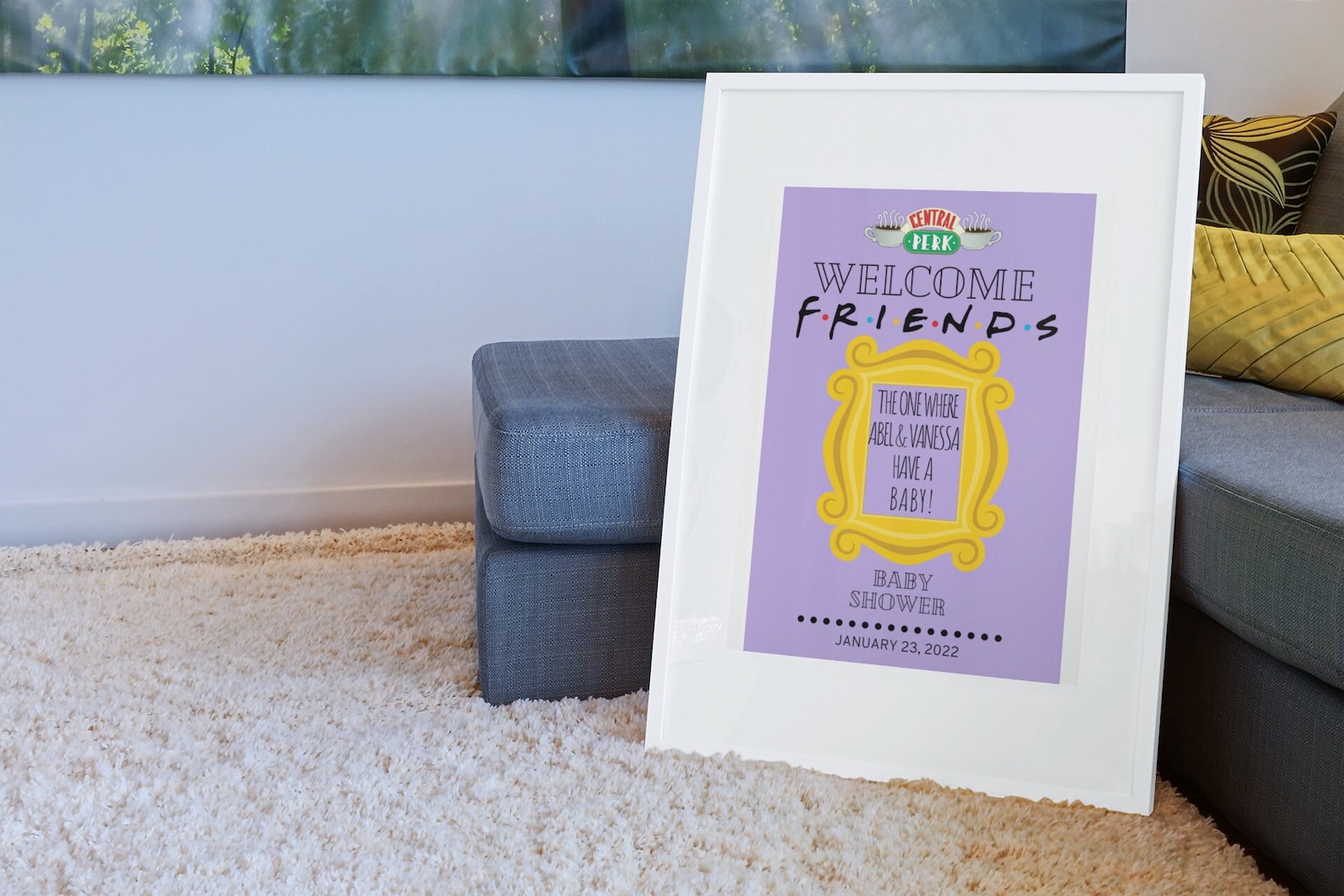 FRIENDS Themed Baby Shower Editable Sign - Etsy