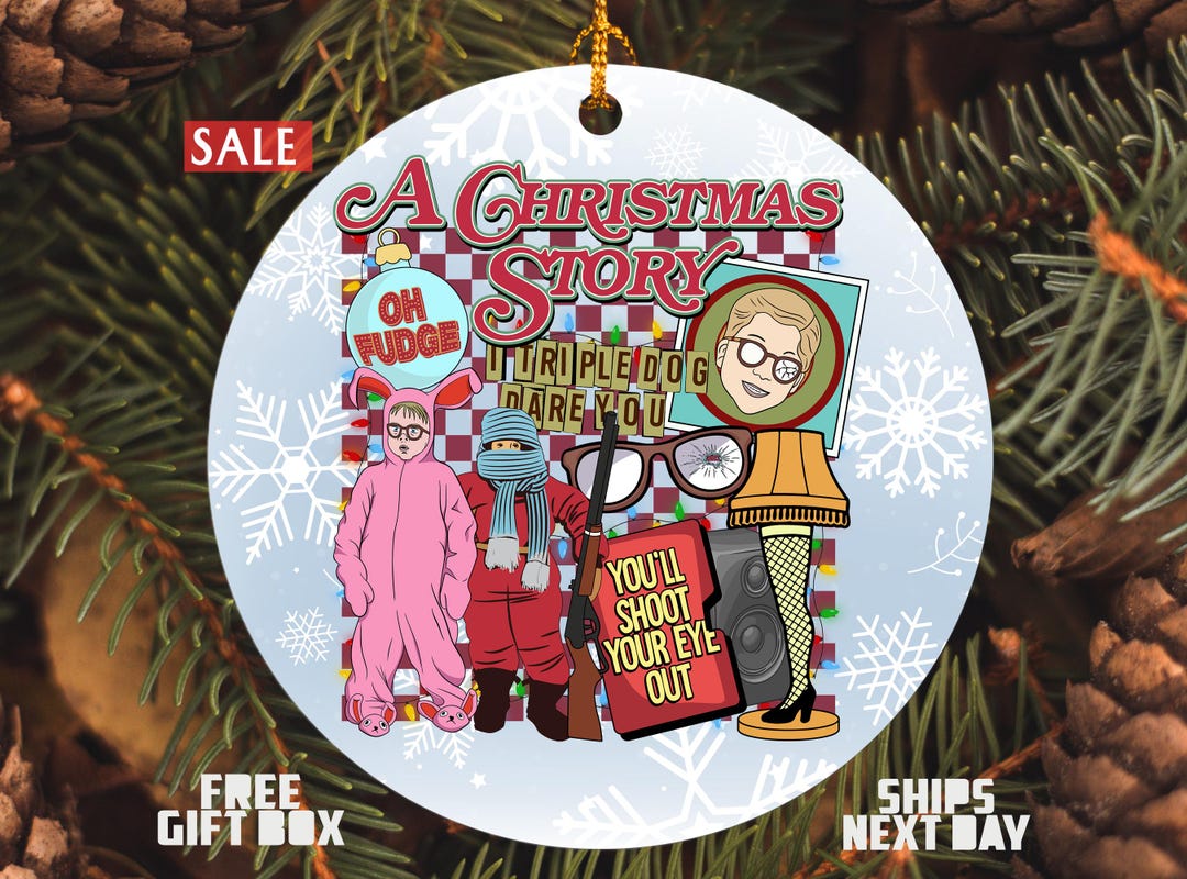 A Christmas Story, Illustrated Ceramic Ornament: Funny Winter Decor - Etsy