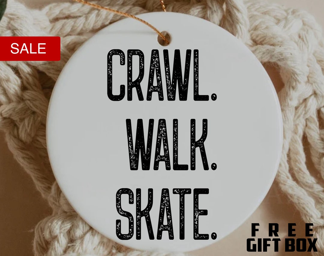 Crawl Walk Skate Ornament, Christmas Gift, Custom Customized Ornament ...
