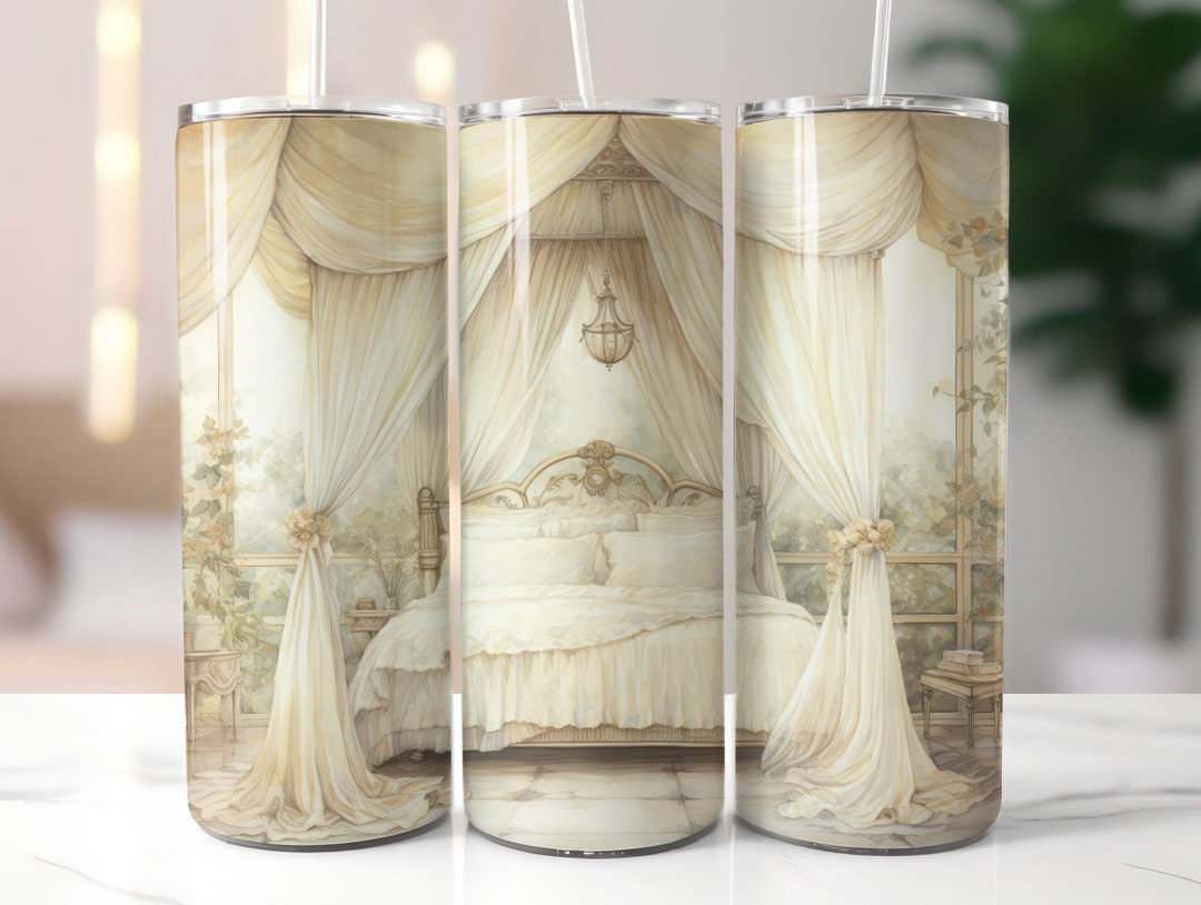 Sleeping Beauty Bed Tumbler Wrap Design Fairytale Beige - Etsy