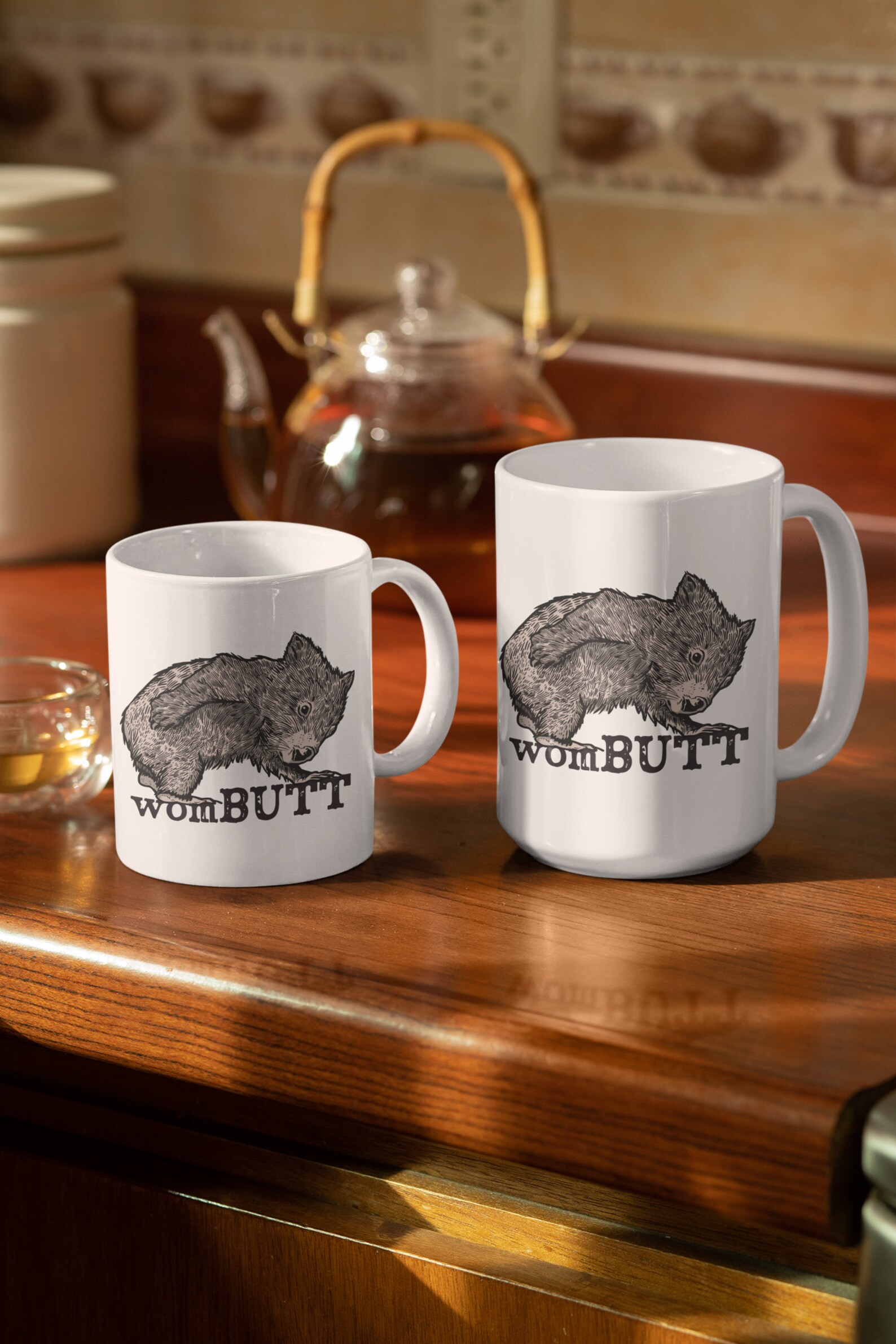 Wombat Butt Funny Mug, Australian Animals, Autumn Mugs, Cool Mug, I ...
