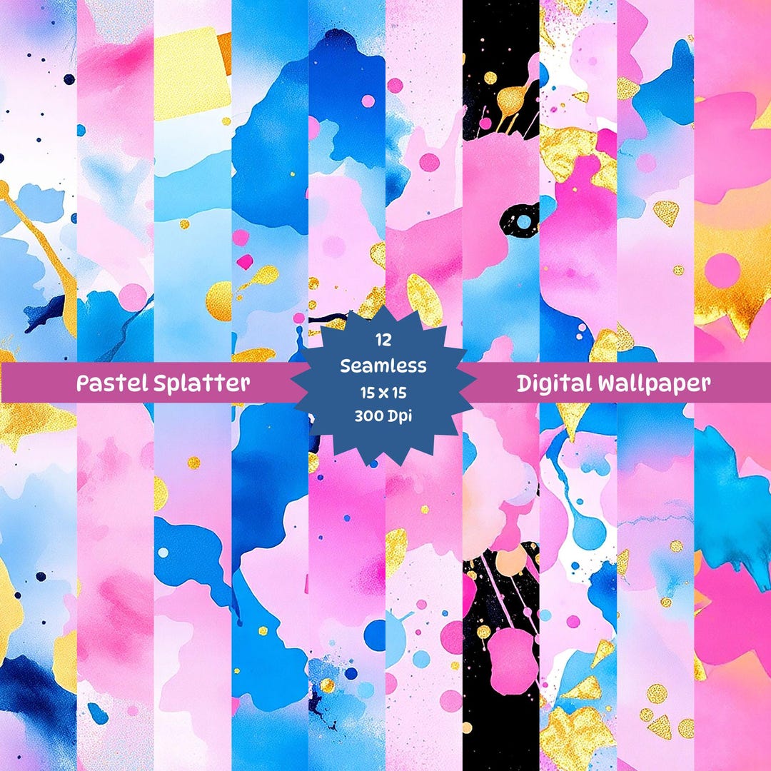 Wallpaper Splatter Watercolor Ink, Bright Digital File Perfect for ...