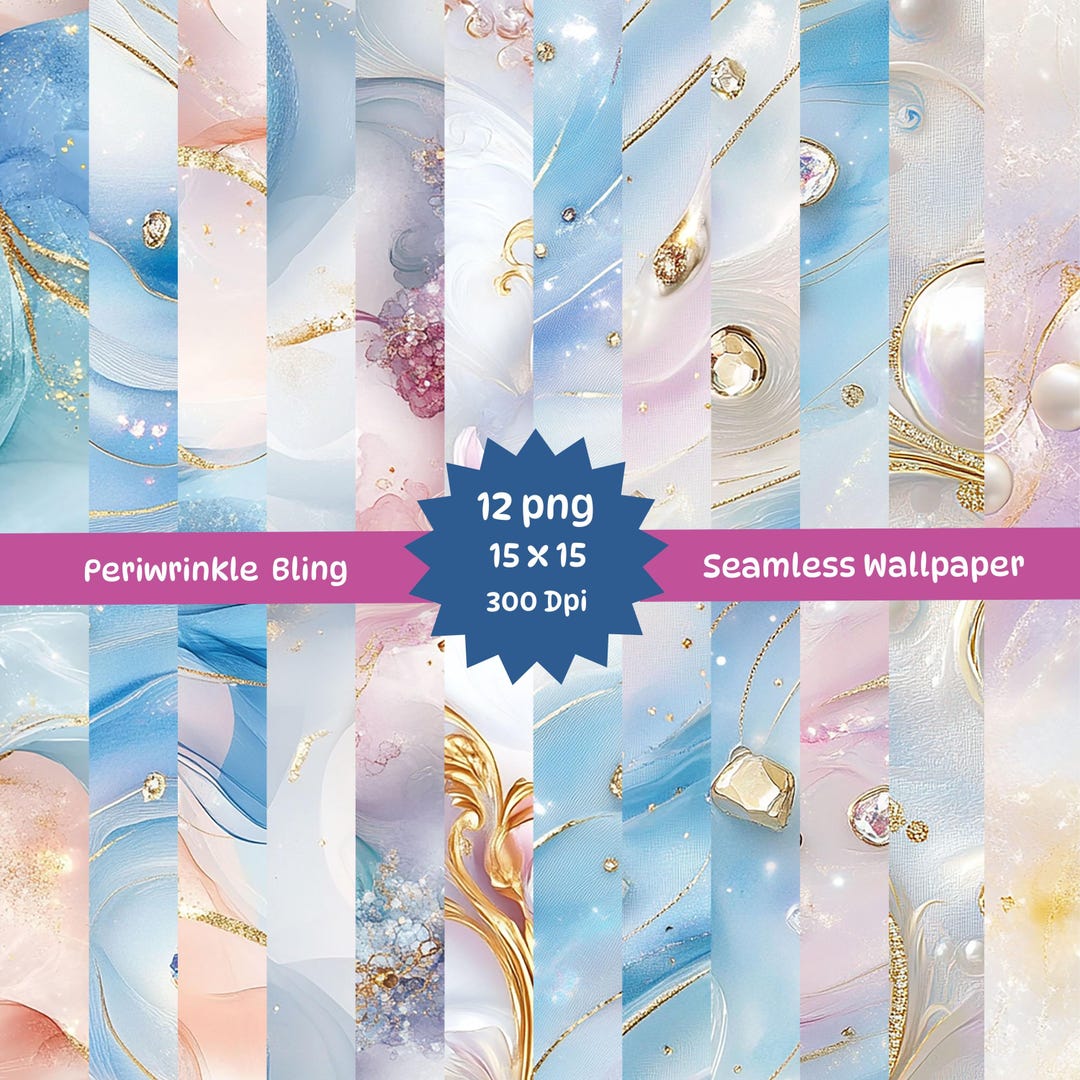 Periwinkle Bling Digital Paper: Pastel Marble Textures (digital ...