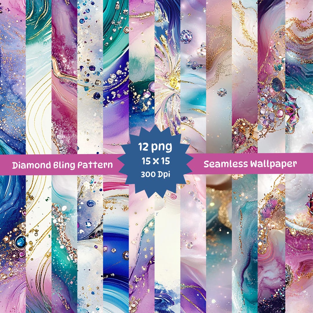 Diamond Bling Seamless Digital Design Pastel Tones Wallpaper. Ideal for ...