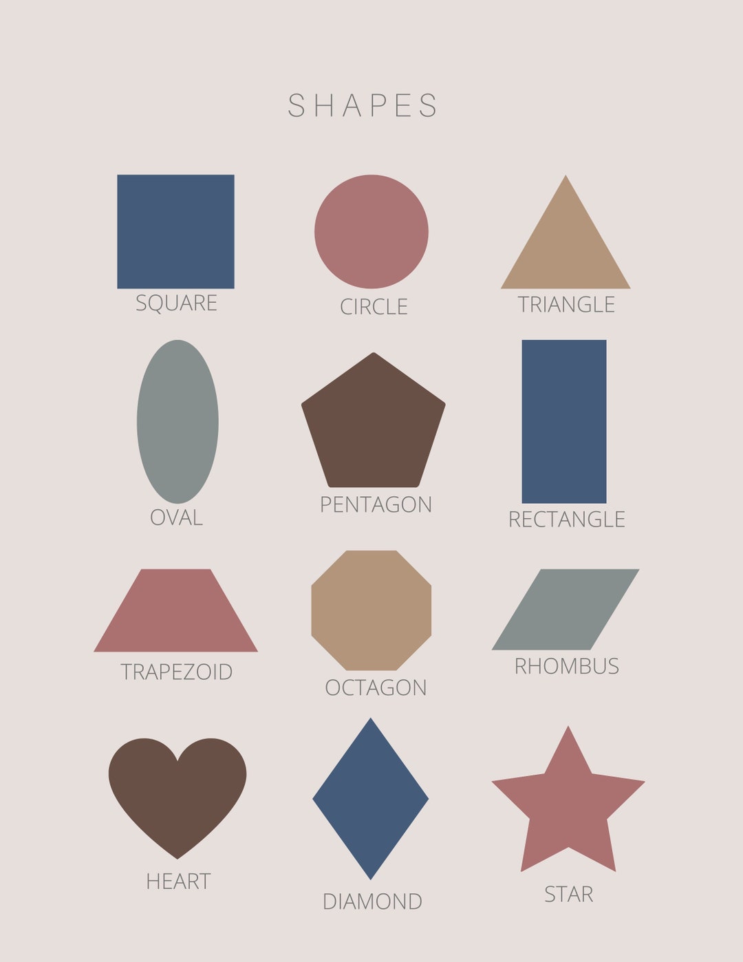 Shapes Poster Printable - Etsy