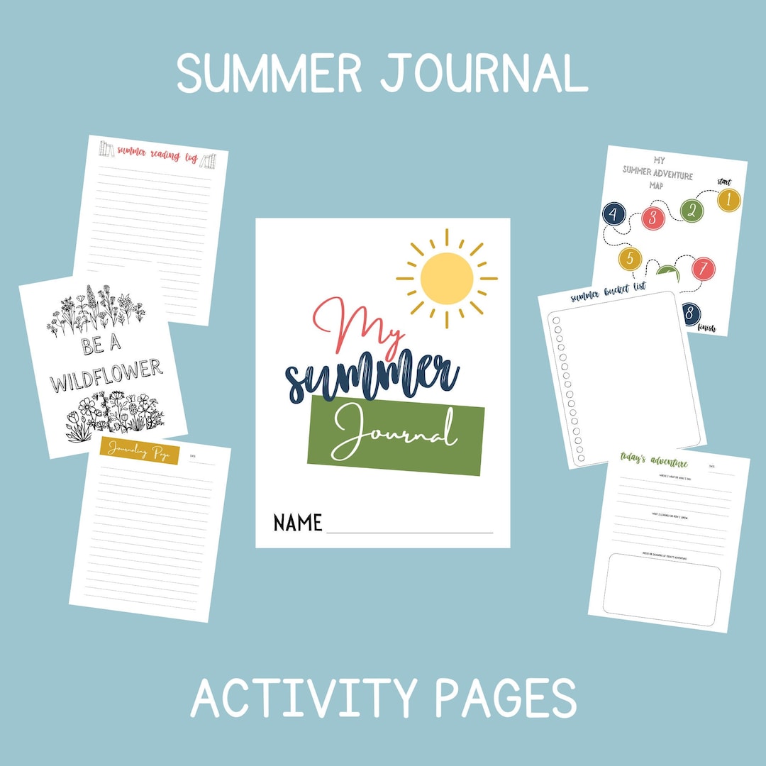 My Summer Journal Summer Adventure Log Activity Pages Download - Etsy