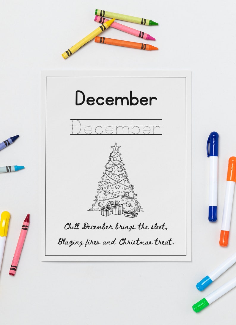 Months of the Year Handwriting Coloring Poetry Activity Pages Download ...