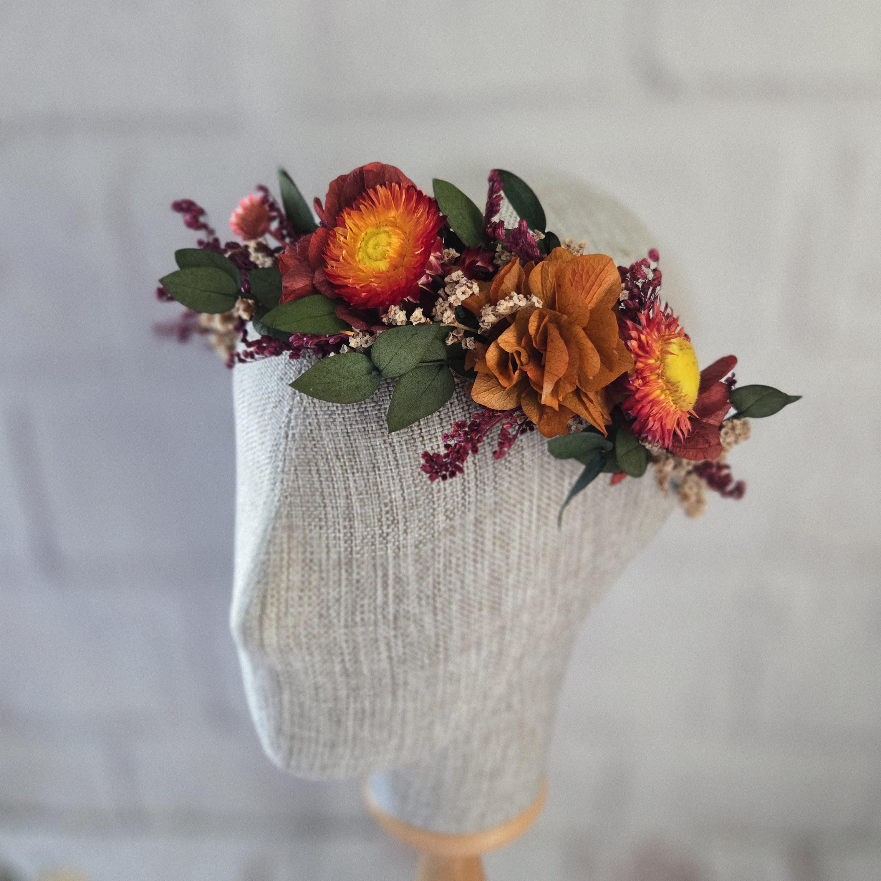 Burnt Orange Dried Flower Boutonniere: Rustic Bohemian Groomsmen ...