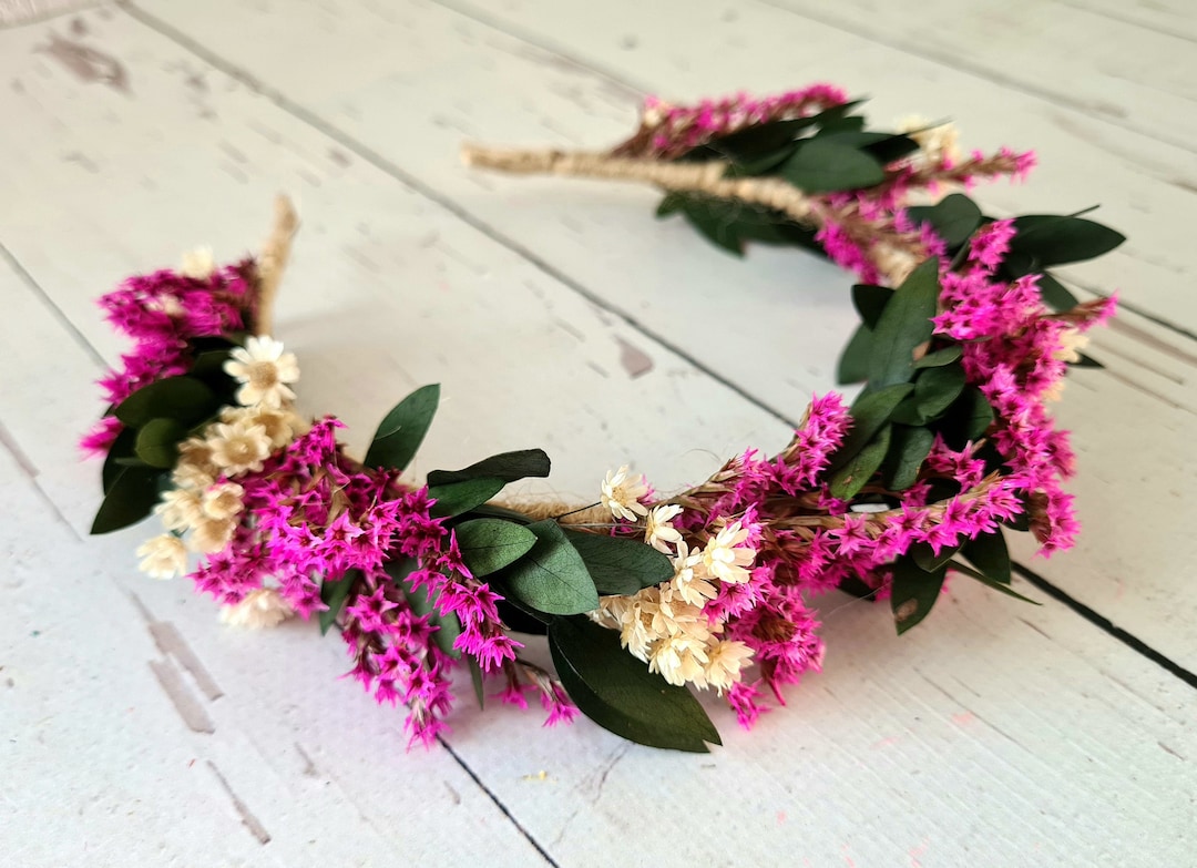 Fuchsia Flower Headbands ,bridesmaid Flower Headbands,autum Dry Flower ...