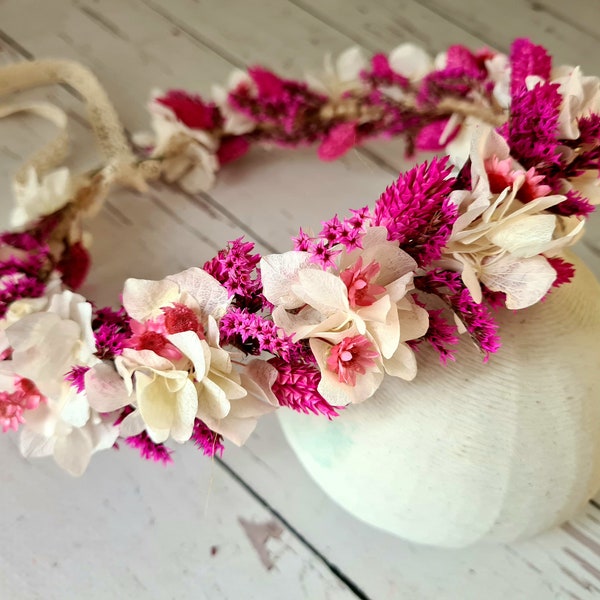 Pink Flower Crown - Etsy
