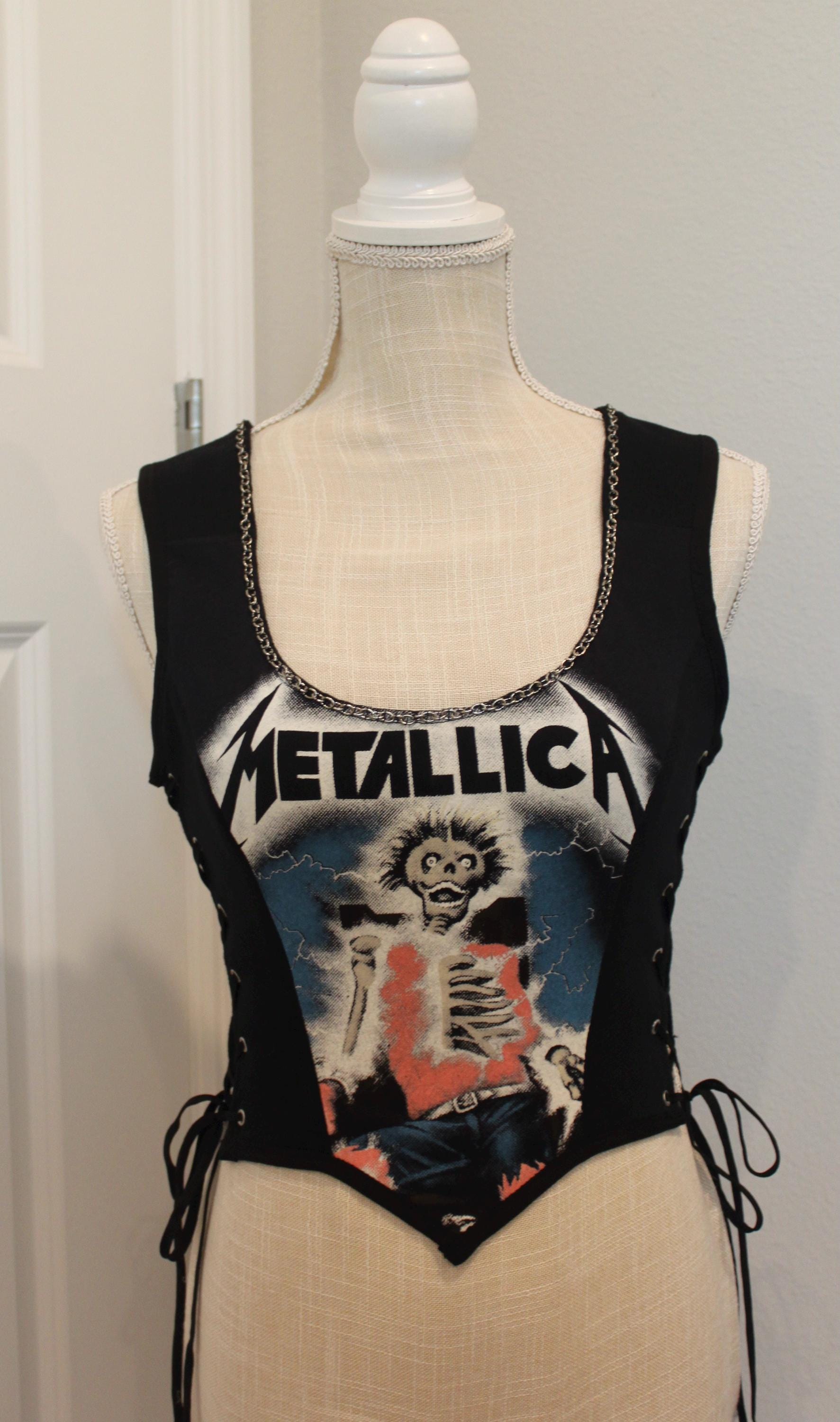Metallica Lace-up Corset-style Shirt - Etsy