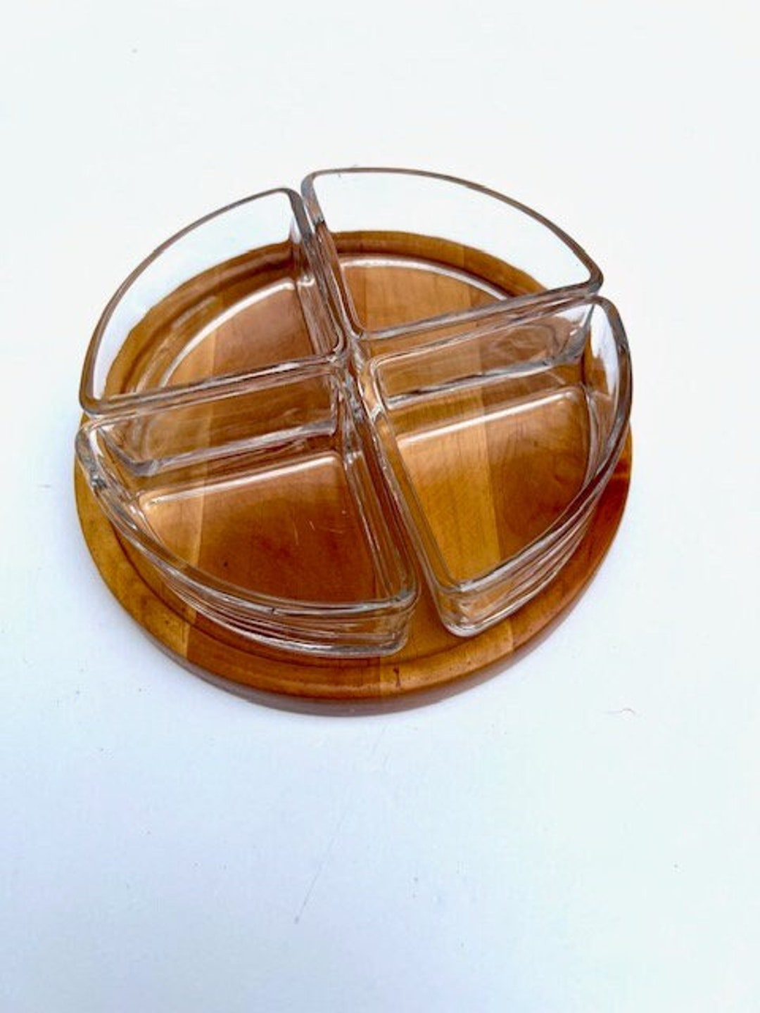 Williams Sonoma Appetizer/condiment Tray. 4 Glass Containers on a ...