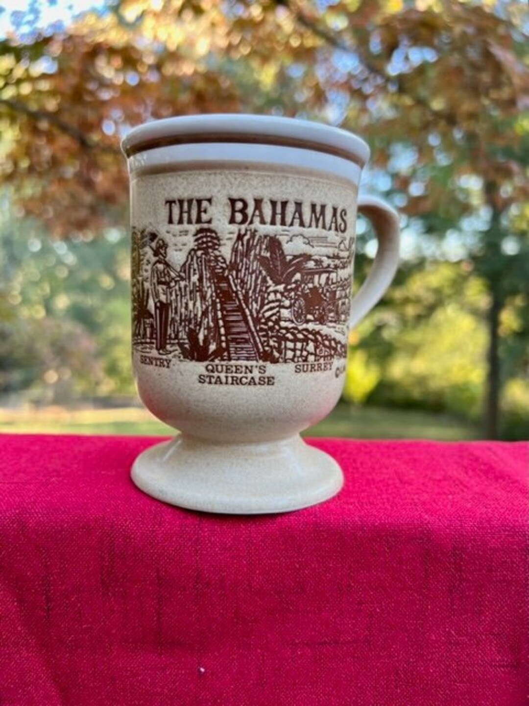 Vintage 1970's Bahamas Pedestal Mug, Holds 12 Oz, - Etsy