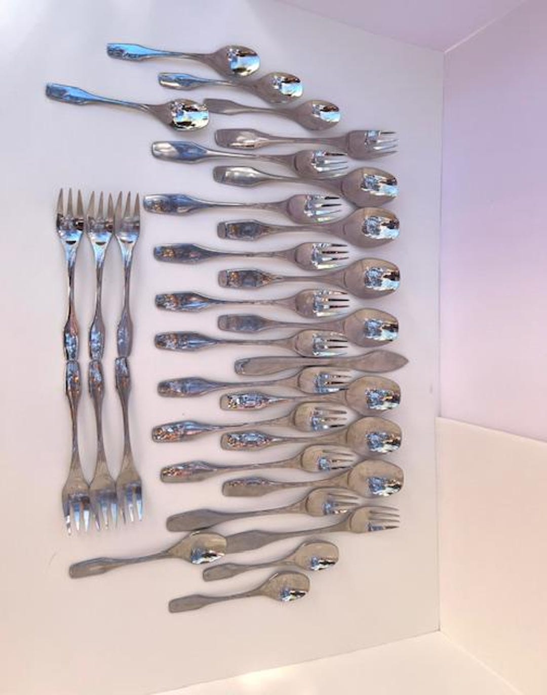 Large Set of AMC Flatware, ?apollo, Stainless Steel, Marked AMC 18/10 ...