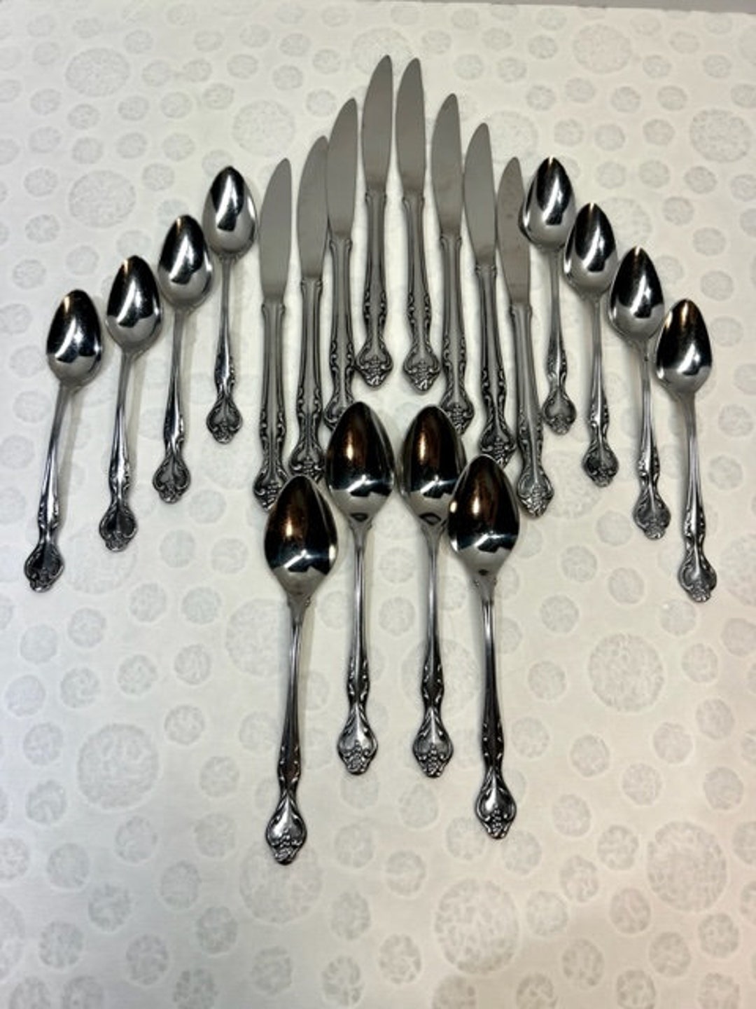 MCM Masquerade Pattern Knives and Spoons, Made by Epic Stainless, Made in Japan.pattern Code ...