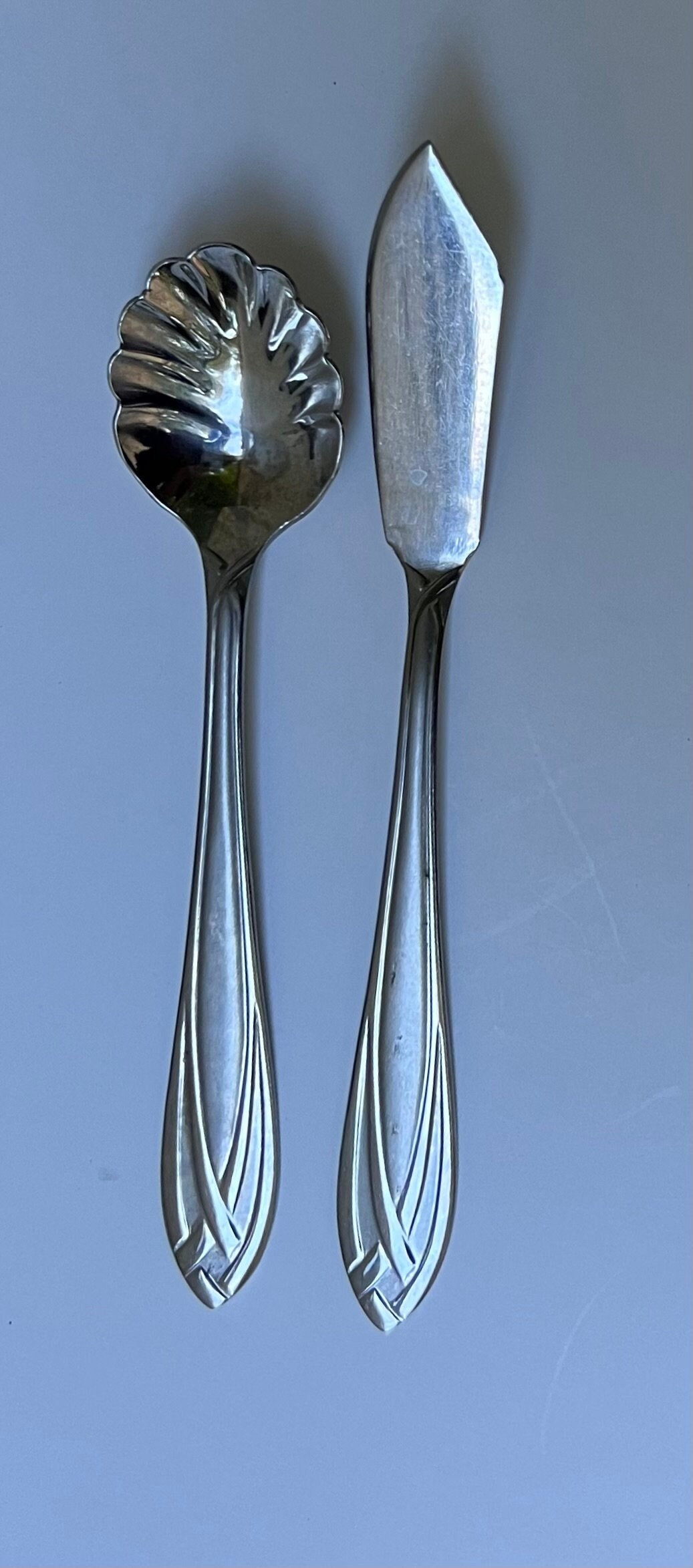 Hampton Lace Sugar Shell Spoon and Butter Knife - Etsy