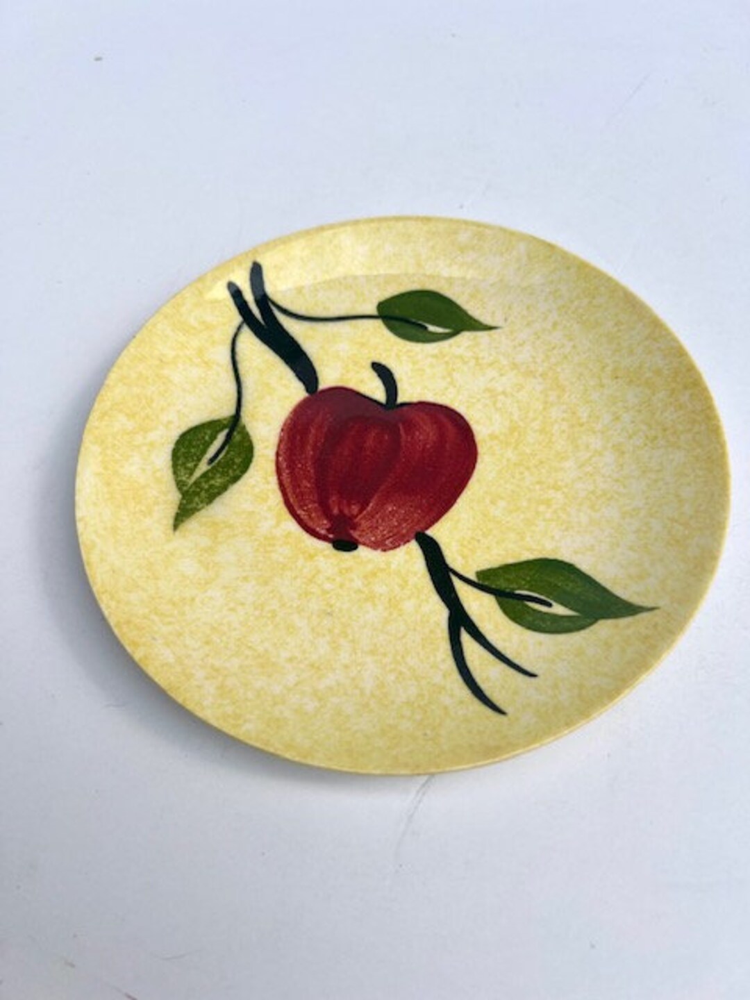 Blue Ridge Pottery Applejack Pattern Saucer, Yellow Sponge Ware, Made ...