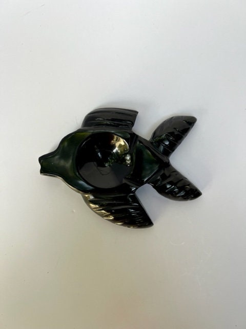 Retro Fish Spoon Rest Onyxalabaster Hand Carved Heavy - Etsy