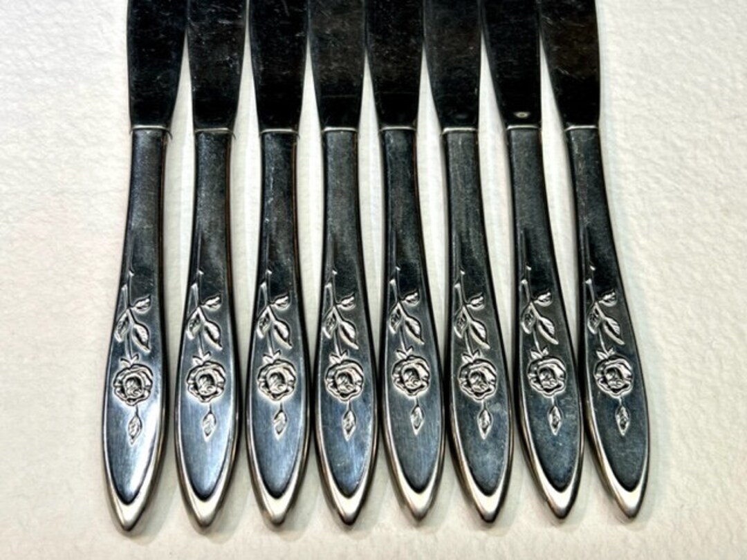 Oneida MY ROSE Knives, Set of 8, Chunky Handles, Glossy, Pattern Code ...