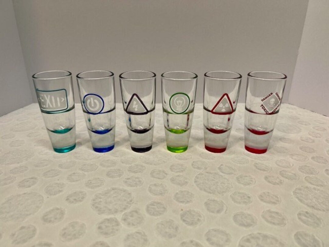 Libby Glow Shots, Set of 6 Shot Glasses That Glow in the Dark! Holds 2 Oz Each - Etsy