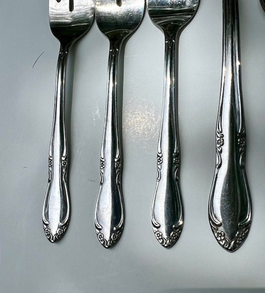 Oneida Custom, Plantation Pattern, Stainless Steel, Glossy, Floral ...