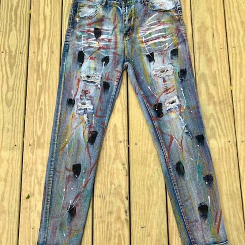 Splatter Paint Jeans - Etsy