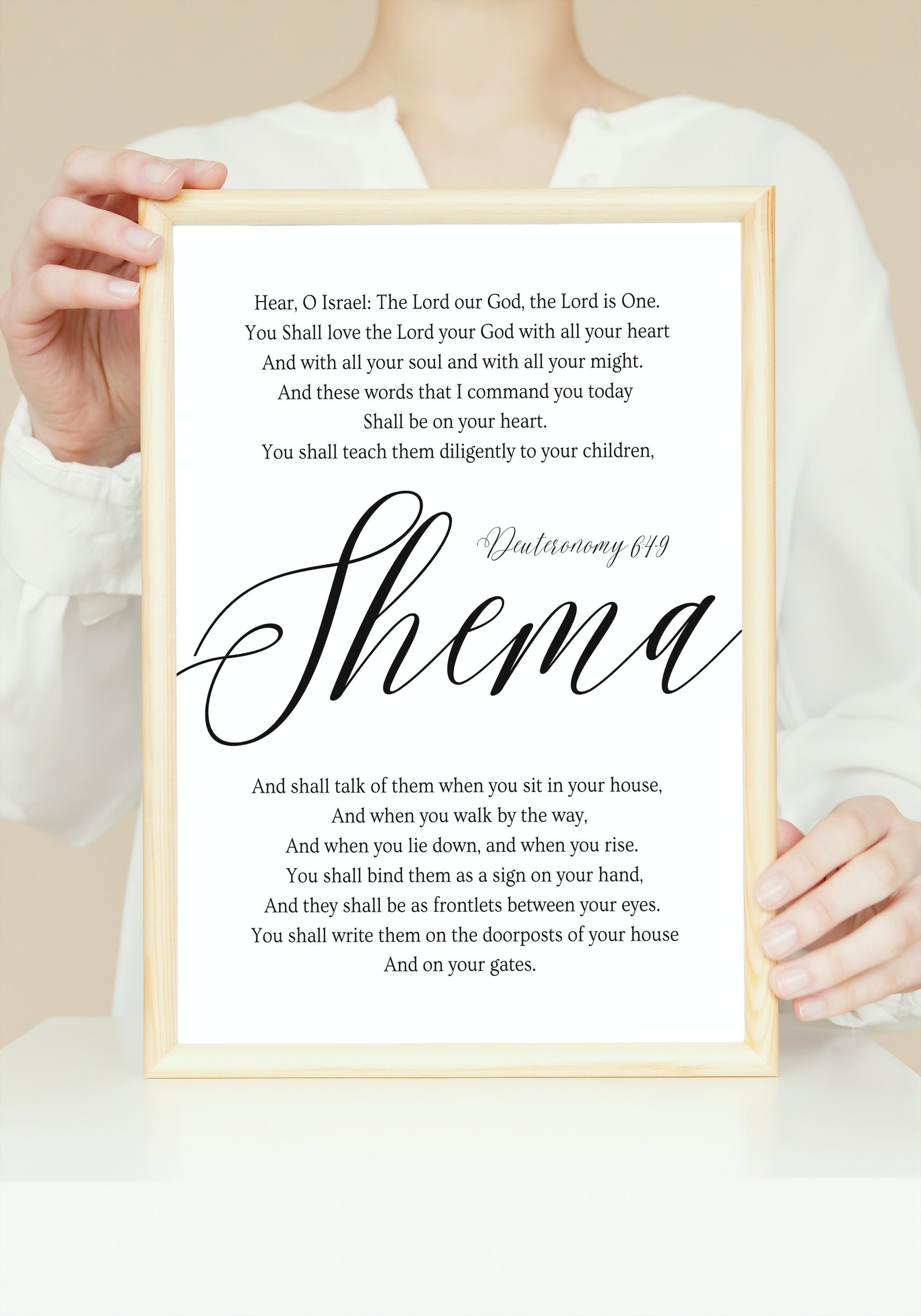 Shema Israel, Deuteronomy 6, Yeshua Wall Art Shema Digital, Shema ...