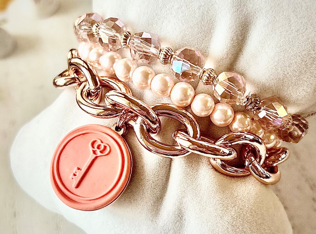 Skeleton Key Bracelet Stack, Key to My Heart, Romantic Jewelry Gift ...