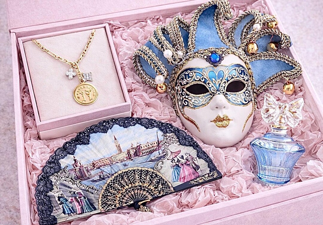 Venice Carnevale Boxed Gift Set - Imported Ceramic Venetian Mask From ...